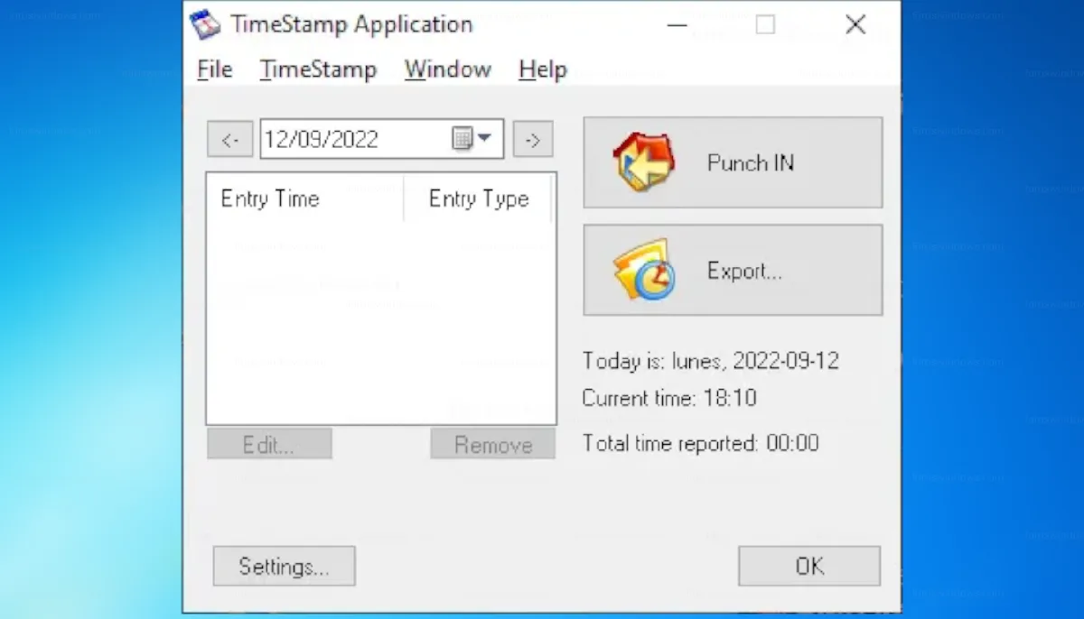 TimeStamp control horario individual